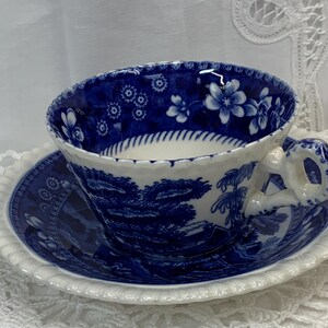 Copeland Spode's Tower England Blue Teacup and Saucer Old Mark Copeland Spode Cup and Saucer ...