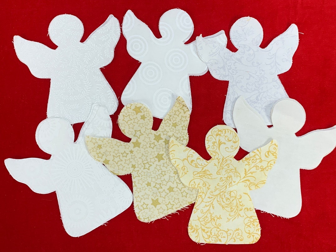 22 Die Cut Fabric Christmas Angel Shapes | 4 3/4 In. H | Quilting, Junk ...