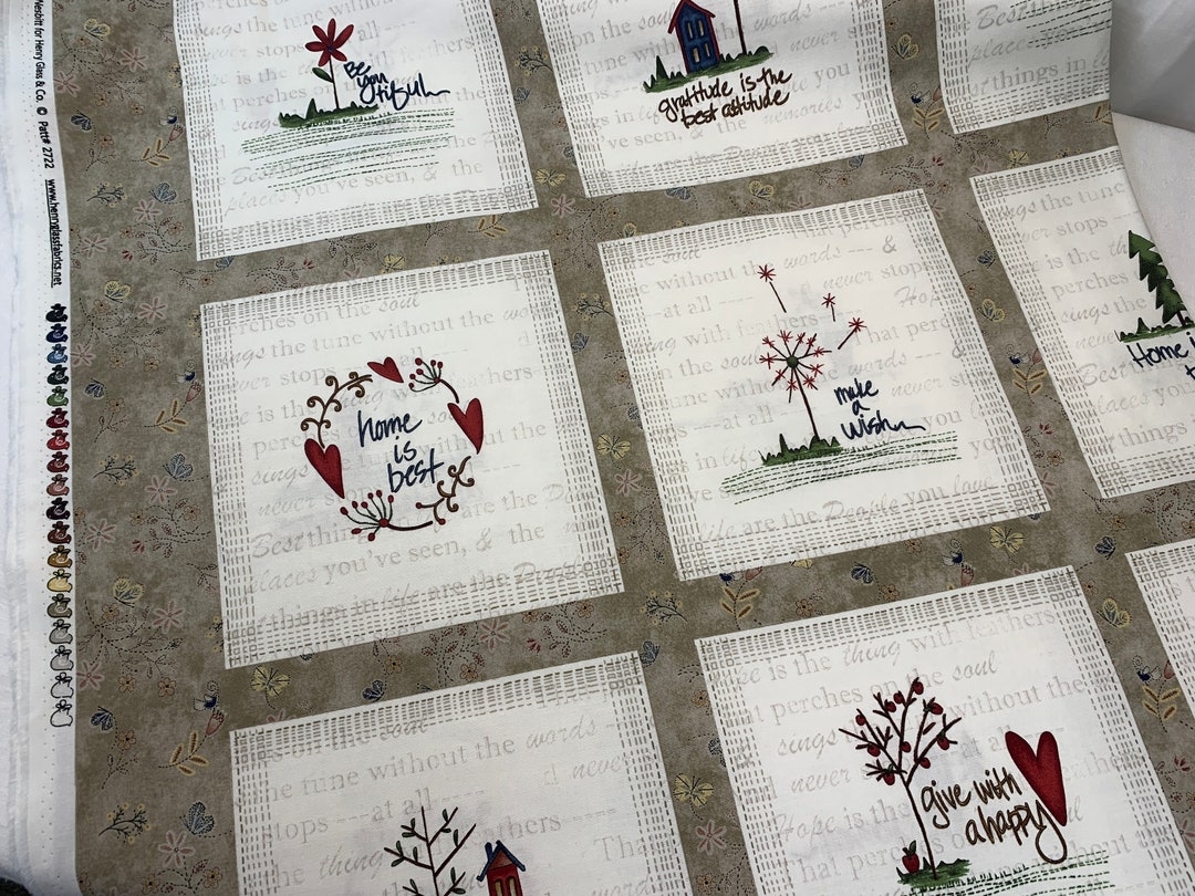 Bluebird of Happiness Panels by Janet Rae Nesbitt for Henry Glass ...