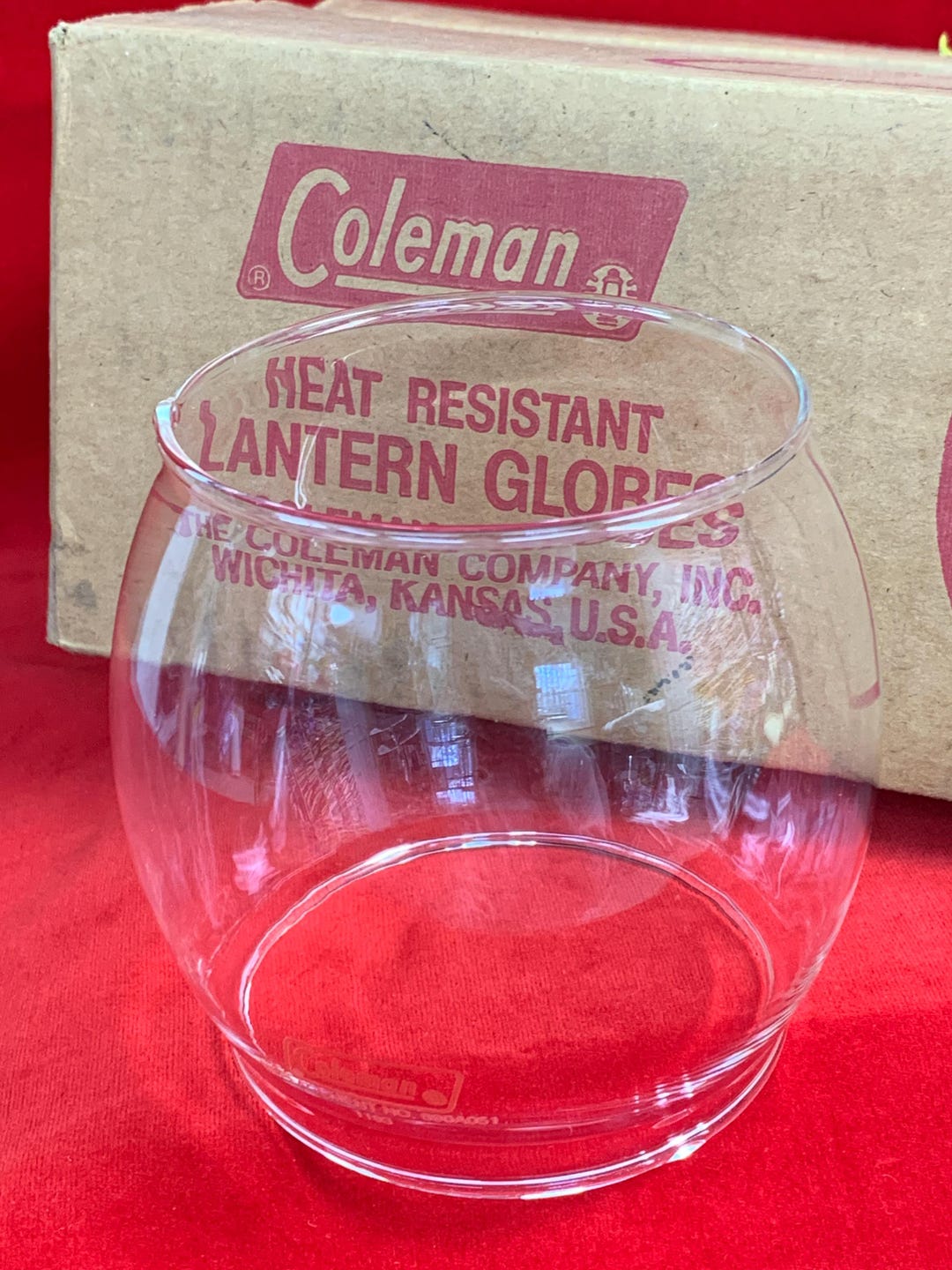 Vintage Coleman Lantern Replacement Glass Globe NOS Red Label Part ...