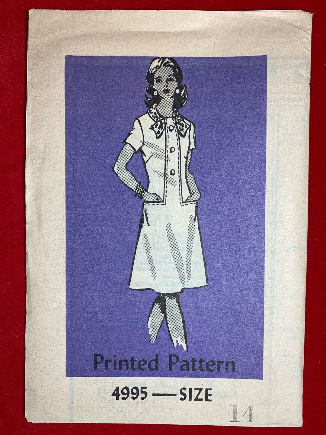 Anne Adams 4995 Vintage Dress Sewing Pattern Size 14 Bust 36 Complete ...