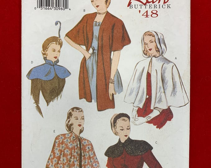 Butterick 6411 Misses Cape and Capelet Sewing Pattern Retro 48 | Sizes ...