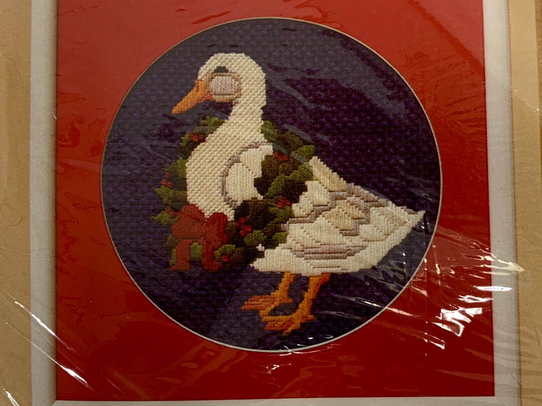 Vintage Needlepoint Kit holly Duck From the Creative Circle Dated 1986 ...