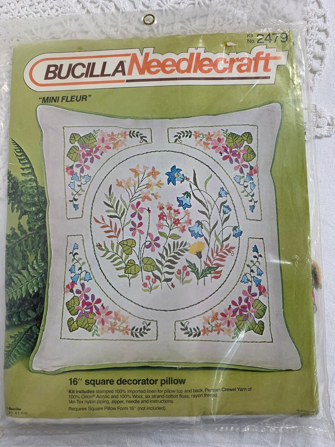 Vintage Bucilla 2479 "mini Fleur" Floral Crewel Embroidery Kit to Make ...