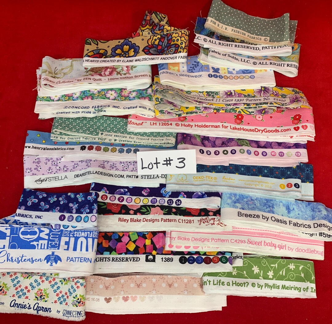 Fabric Selvages Bundle | 30 Yards | for Selvage Projects, Crafting ...