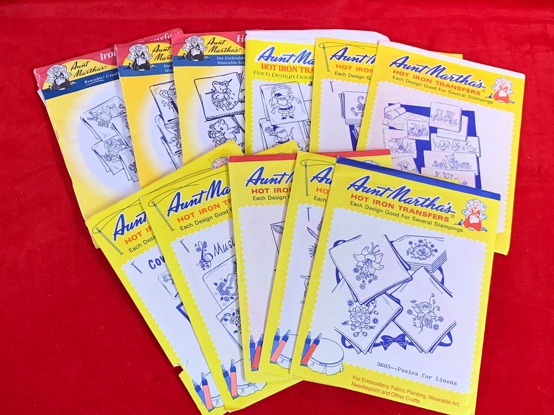 Vintage Aunt Marthas Hot Iron Transfer Patterns for Embroidery 11 ...