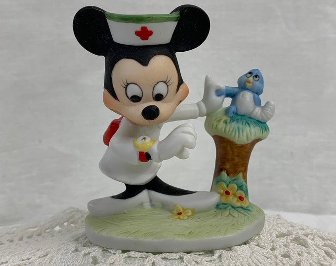 Nurse Minnie Mouse Tending to Blue Bird Figurine | Walt Disney ...