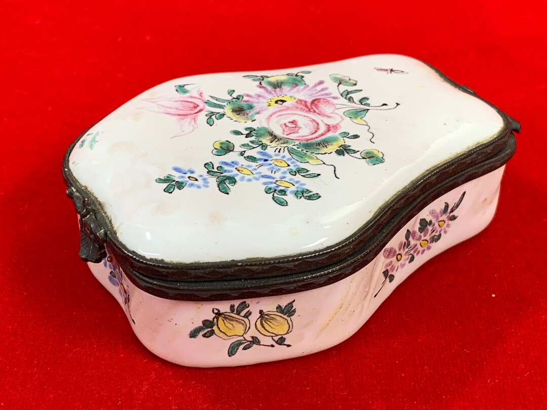 Antique Veuve Perrin French Snuff Box Hand Painted Petit Feu 18th ...
