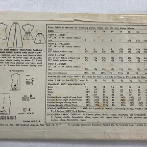 Vintage Simplicity 4971 Misses Pajama Printed Sewing Pattern | Size 16 ...