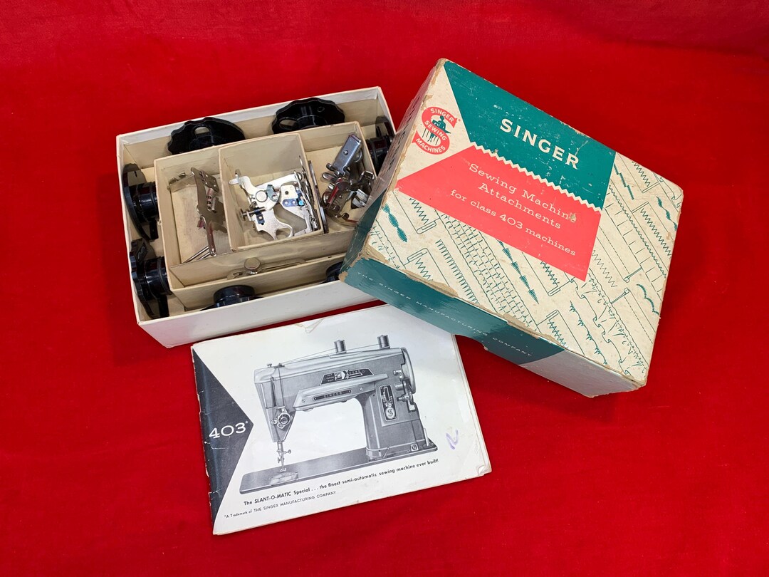 Vintage Singer Sewing Machine Attachments With Manual in Original Box ...