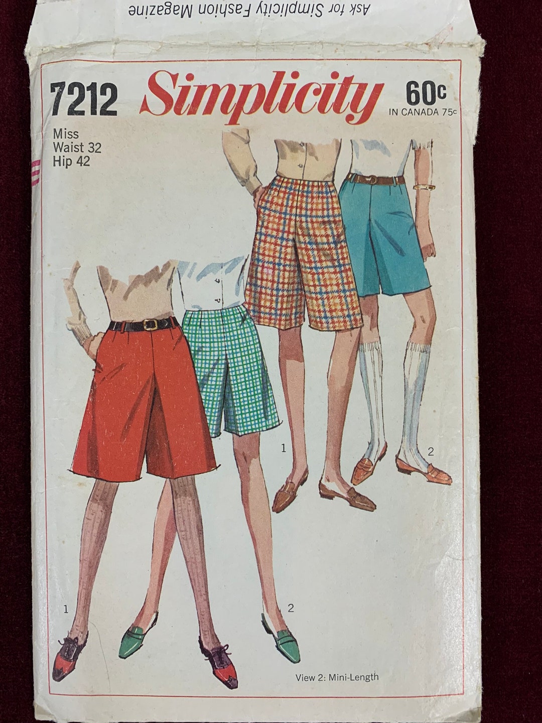 Simplicity 7212 Vintage Culottes in Two Lengths Pattern - Etsy