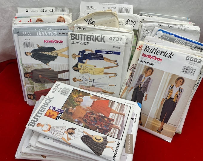 Vintage 1990s Misses Sewing Patterns Lot of 58 | Uncut, Factory Folded ...