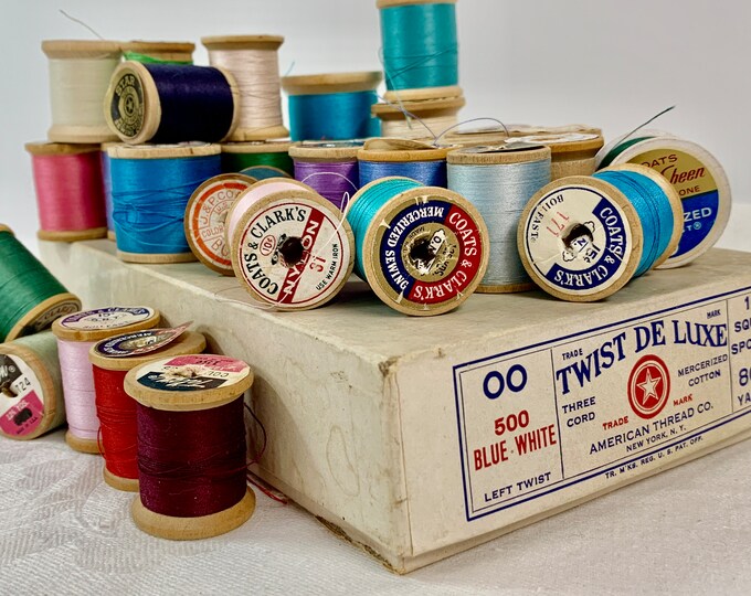 30 Wooden Spools of Vintage Thread | Belding, Coats & Clark, Talon ...