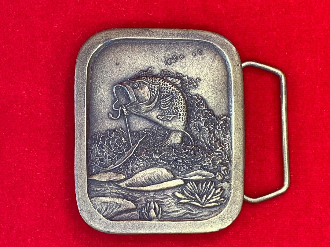 Vintage Bass Fishing Belt Buckle Indiana Metal Craft Dated 1976 Vintage ...