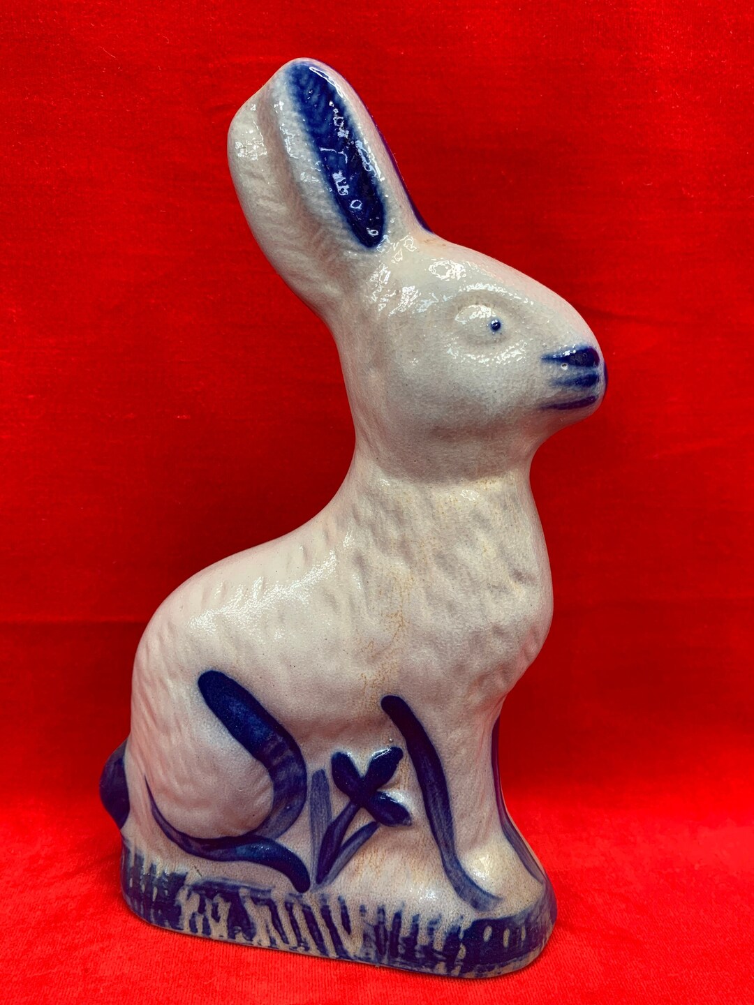 Vintage Eldreth Pottery Sitting Rabbit Bunny 8 in Salt Glaze Pottery ...