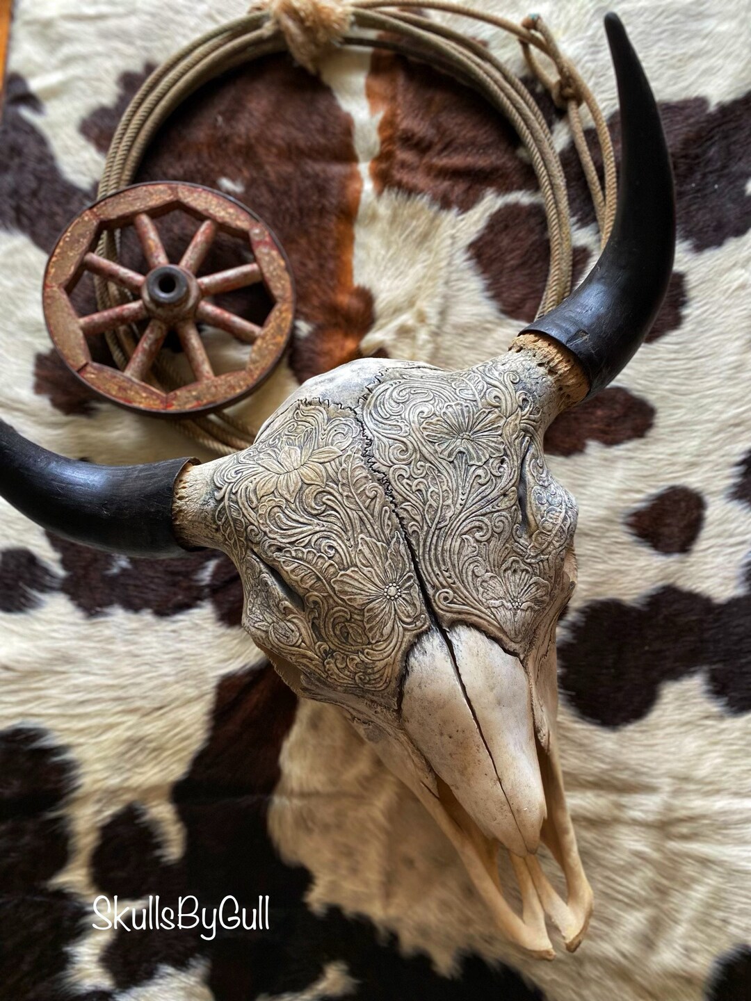 American Bison Hand-carved Skull. Made Free-hand in USA - Etsy