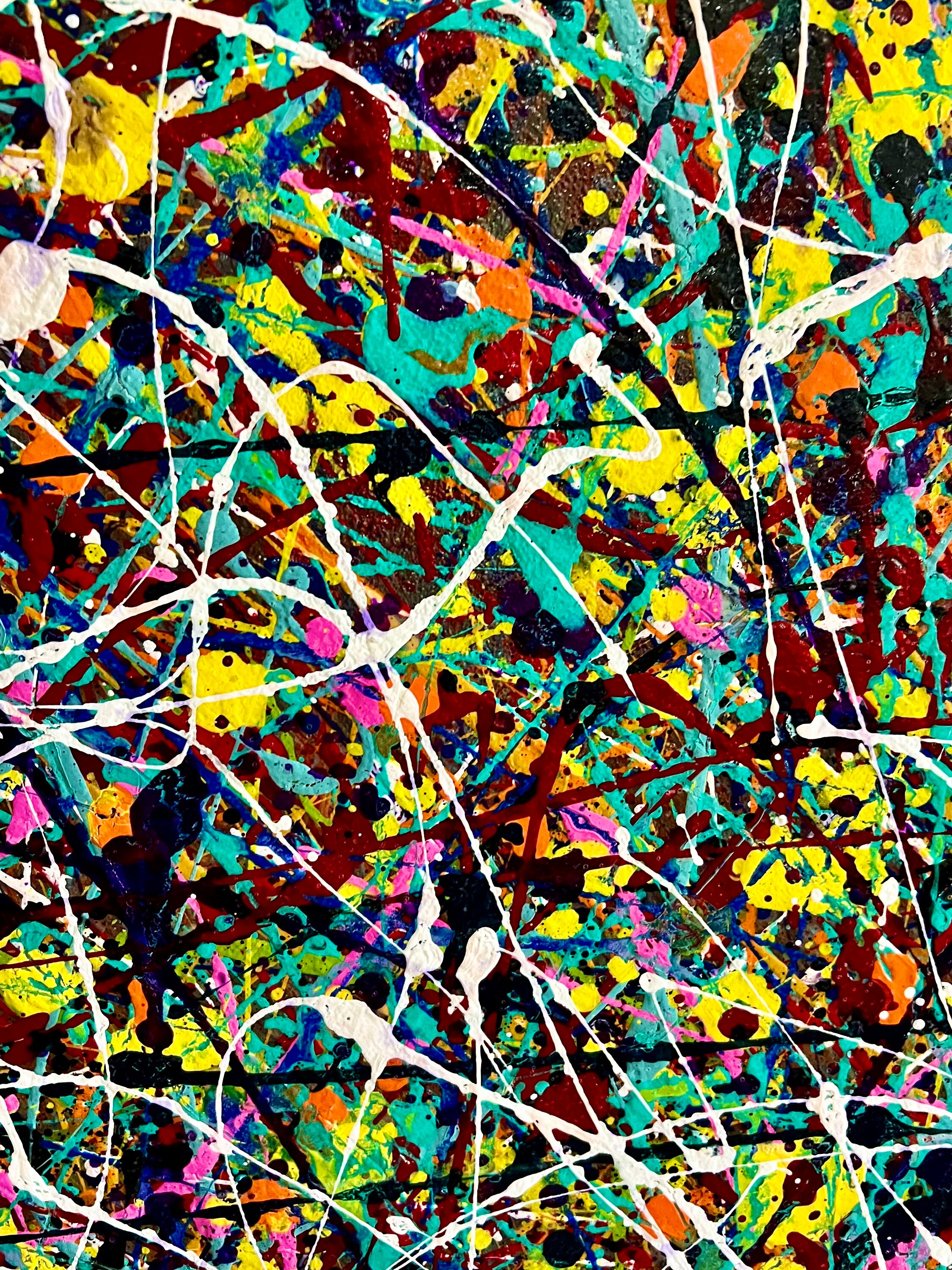24x36 Jackson Pollock Inspired Acrylic Painting. - Etsy