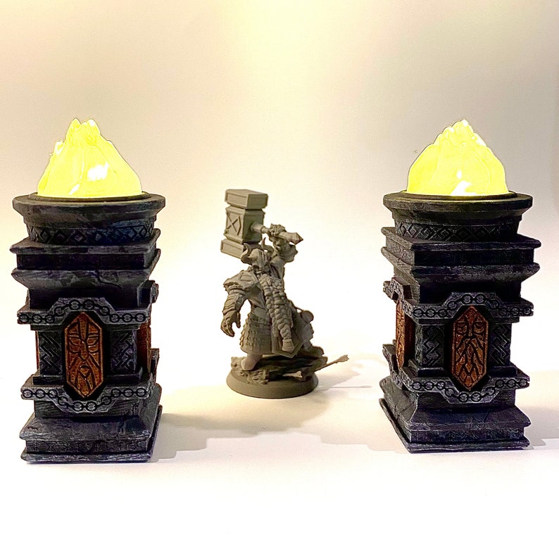 Dwarven Pillar With Flame DND 32mm Scale Dungeons and - Etsy