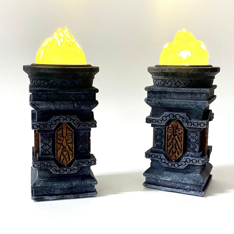 Dwarven Pillar With Flame DND 32mm Scale Dungeons and - Etsy