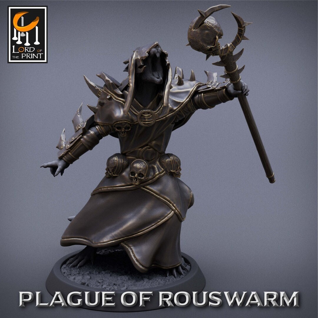 Rat Priest 32mm DND Minis Lord of the Print Plague of - Etsy