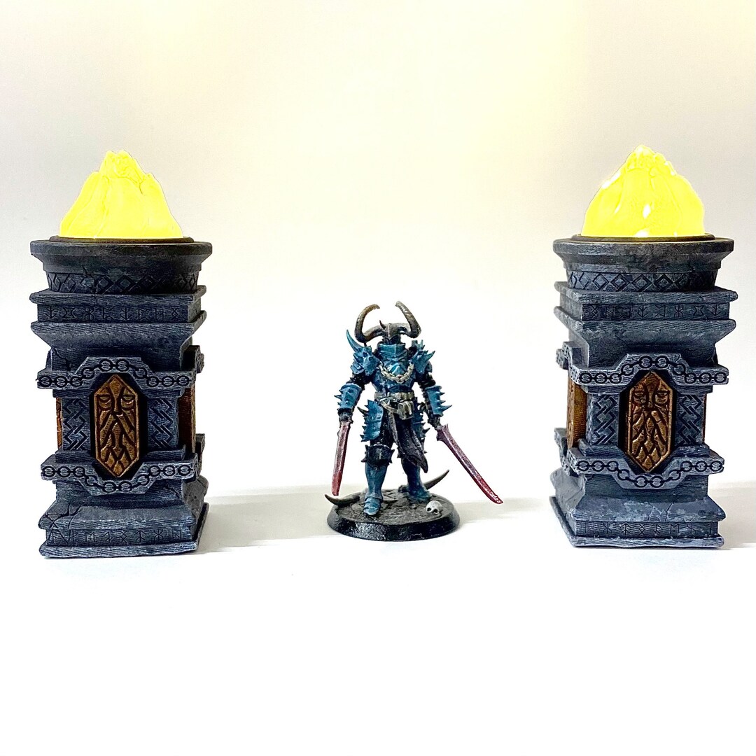 Dwarven Pillar With Flame DND 32mm Scale Dungeons and - Etsy