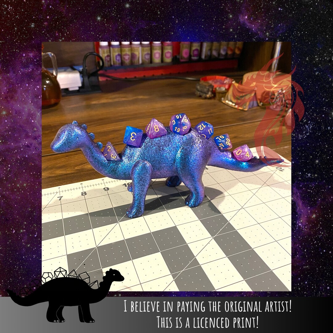 Galaxy Dienosaur the Dice Dinosaur Dungeons and Dragons Dice Holder DND ...