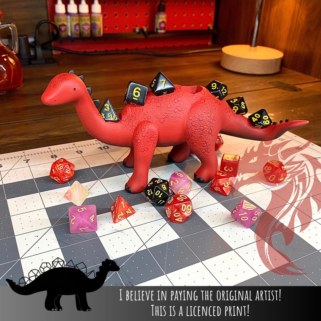 Dienosaur the Dice Dinosaur Dungeons and Dragons Dice Holder DND Dice Goblin Rachmakes Cute ...