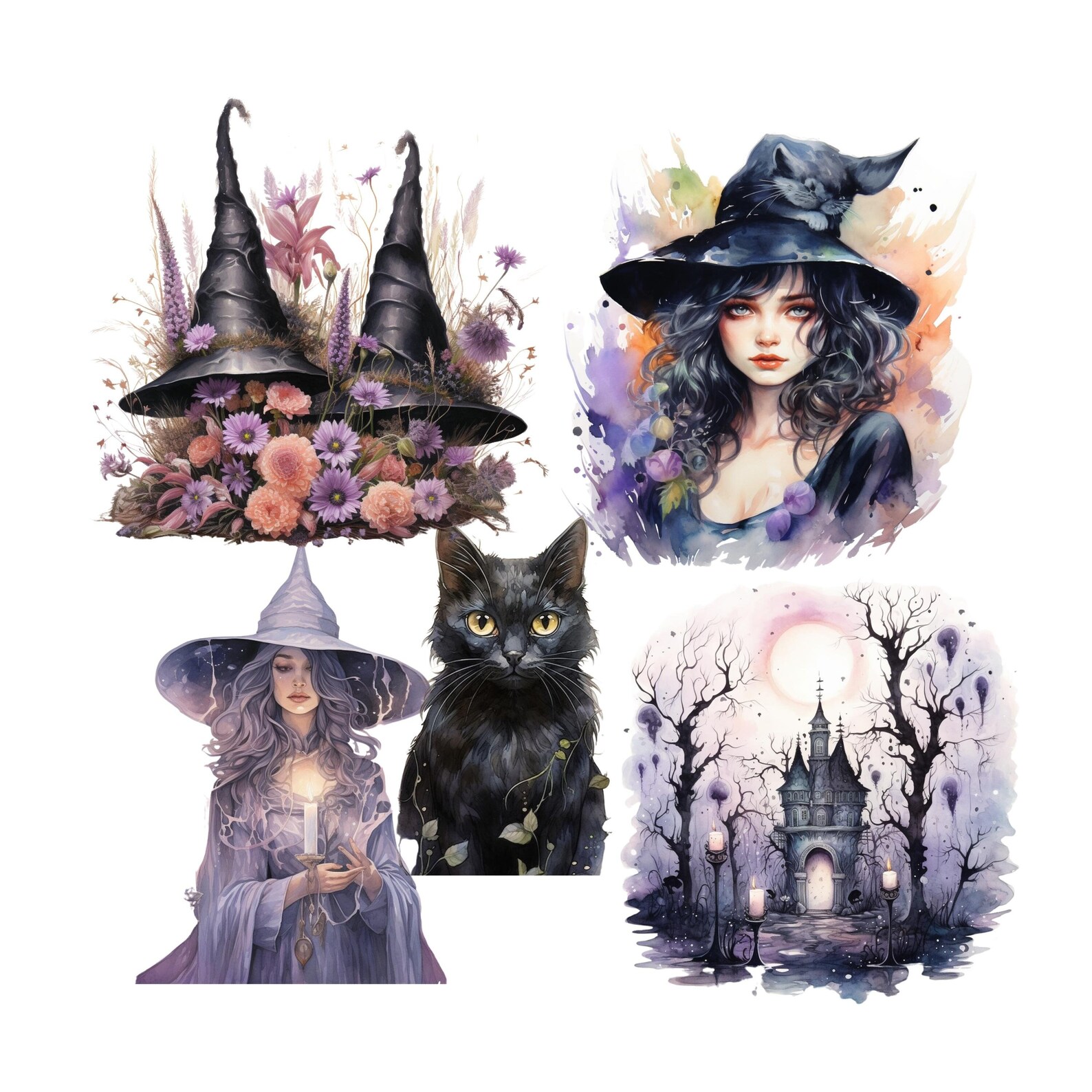 Pastel Halloween Png Witch Clipart Wiccan Clipart Witch Png, Witch ...