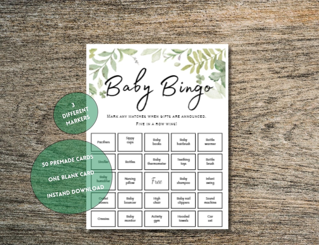 50 Prefilled Baby Bingo Cards Baby Shower Favors Baby Shower - Etsy
