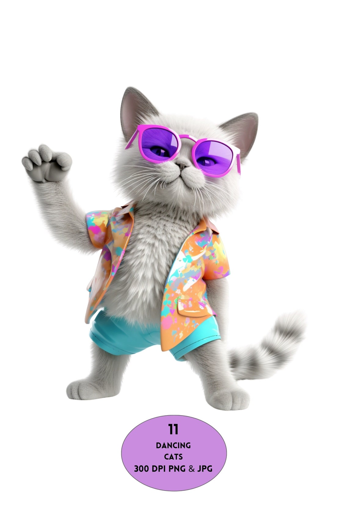 Cool Dancing Cats Clip Art Cats Clipart Jazz Cat Clipart Cat - Etsy