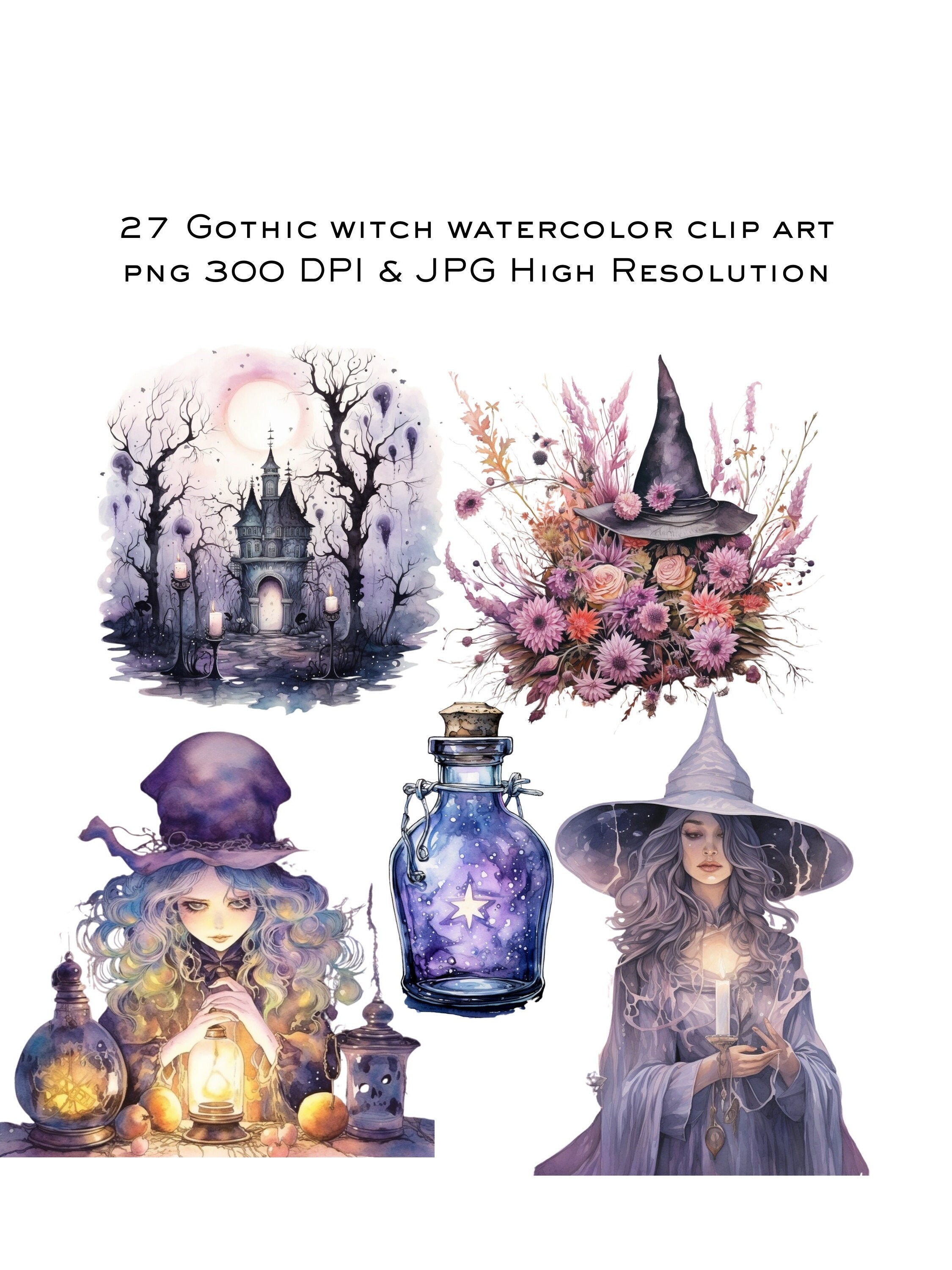27 PNG Watercolor Pastel Halloween Png Pastel Horror Png Witchy Png ...