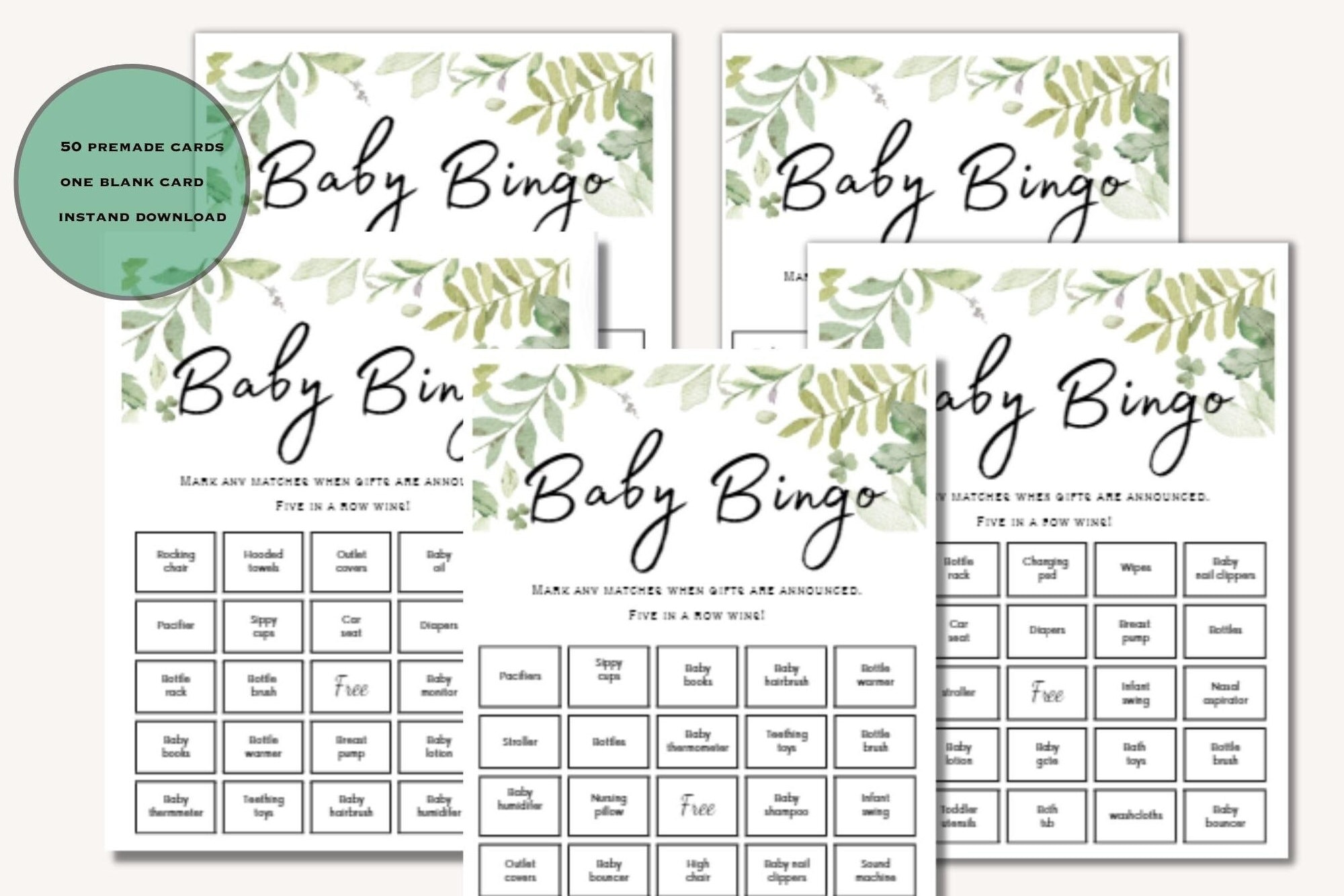 50 Prefilled Baby Bingo Cards Baby Shower Favors Baby Shower - Etsy