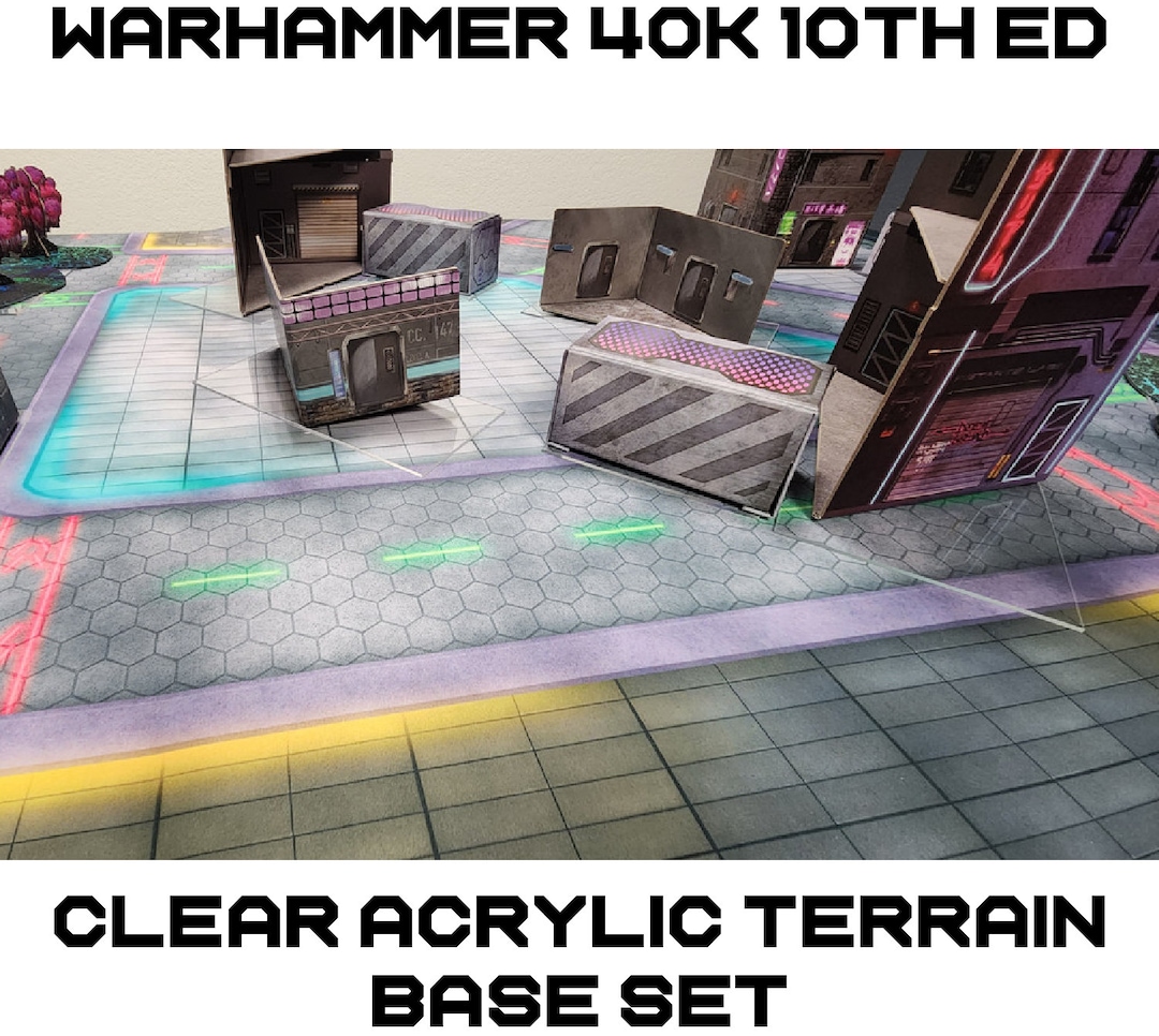 Warhammer 40k Tournament 10th Ed Clear Acrylic Terrain Base Set - Etsy