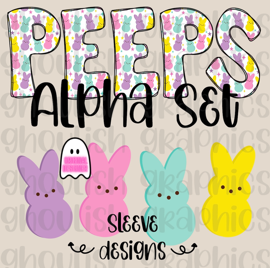 Original Designer | Peeps Alpha Font Easter Letters PNG Sublimation Design Download Tumblers DTF ...