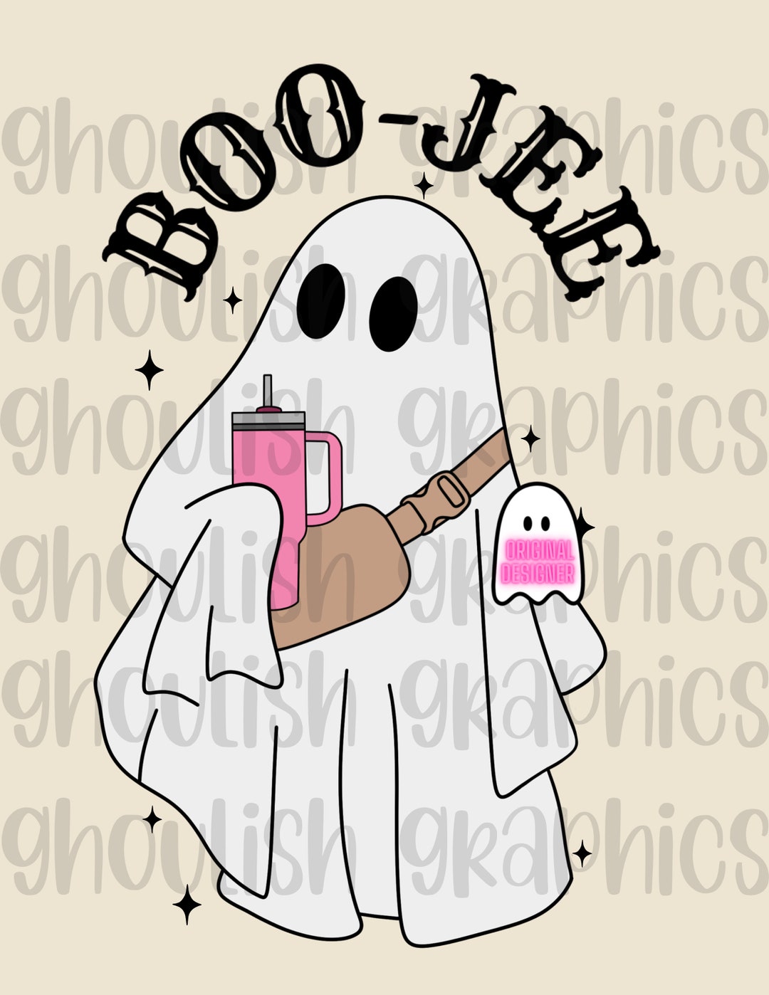 Boojee Stanley Tumbler Inspired Ghost PNG Sublimation Design Download ...