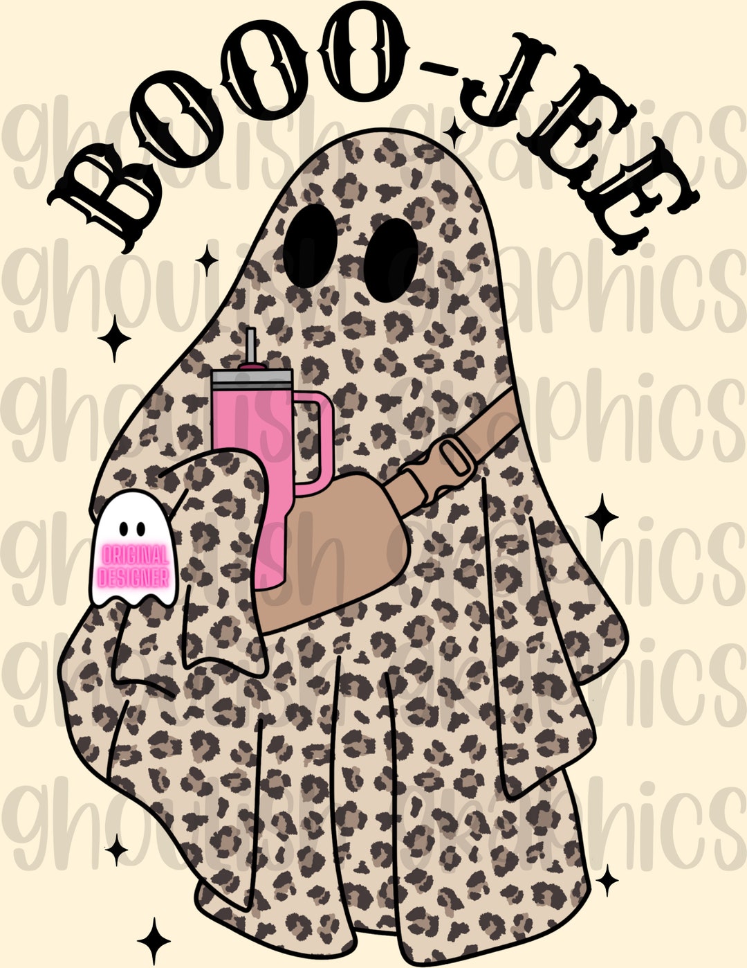 Boojee Stanley Tumbler Inspired Ghost PNG Sublimation Design Download ...