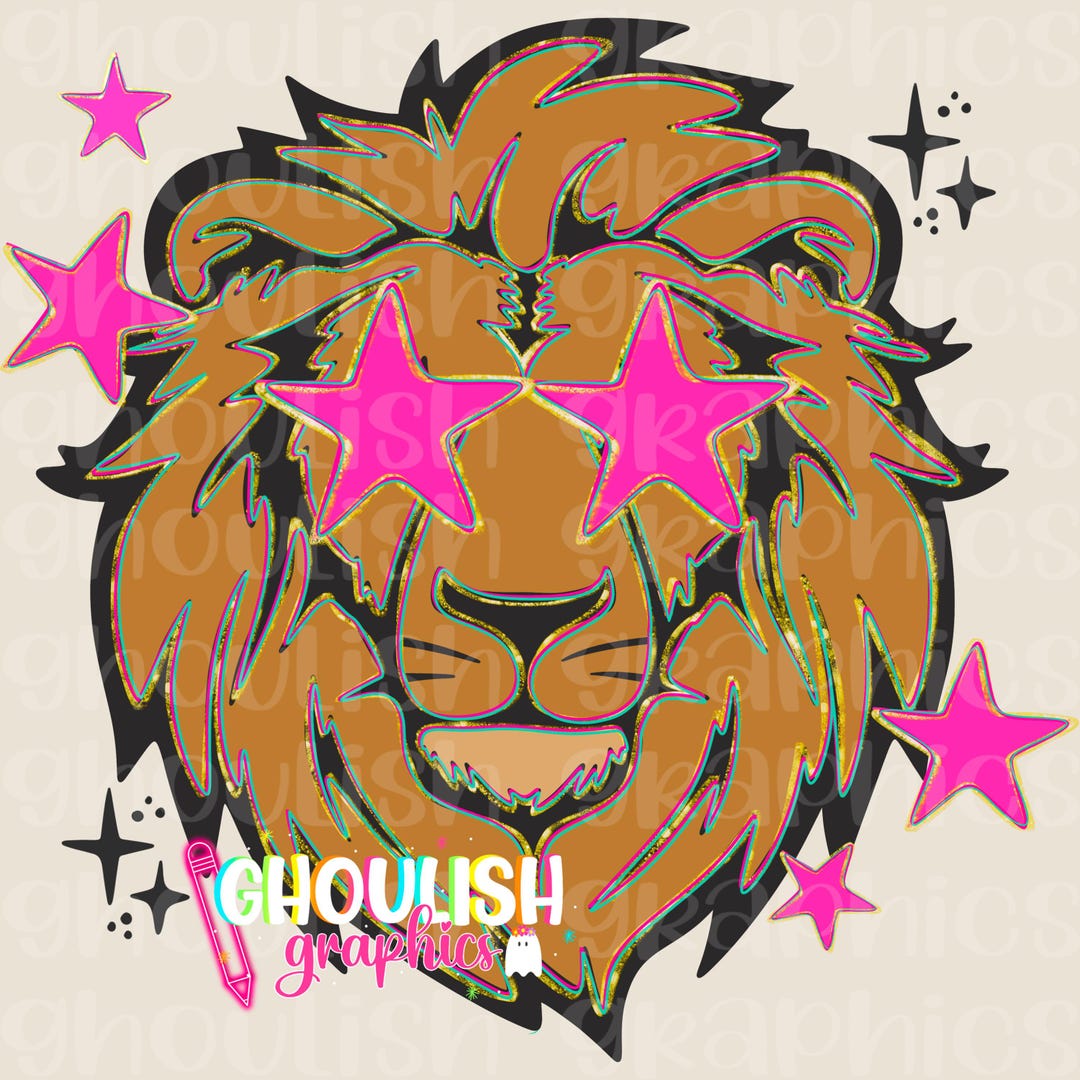 Preppy Mascot Digital Download Lions PNG Boujee Glitter School Tshirt ...