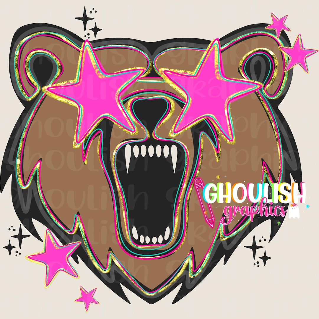 Preppy Mascot Digital Download Bears PNG Boujee Glitter School Tshirt ...