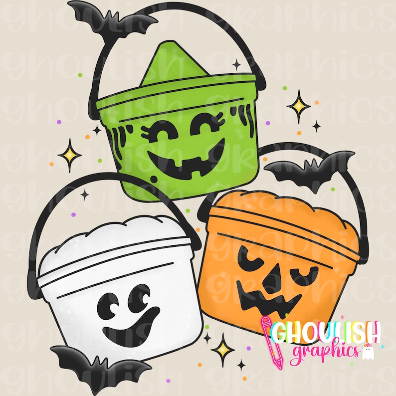 Halloween Bucket PNG Sublimation Design Download DTF Shirts Tumblers ...