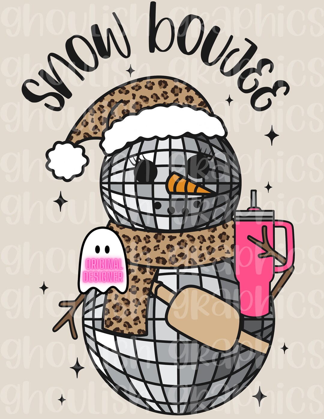 Snow Boujee Disco Snowman Stanley Tumbler Inspired Belt Bag PNG ...