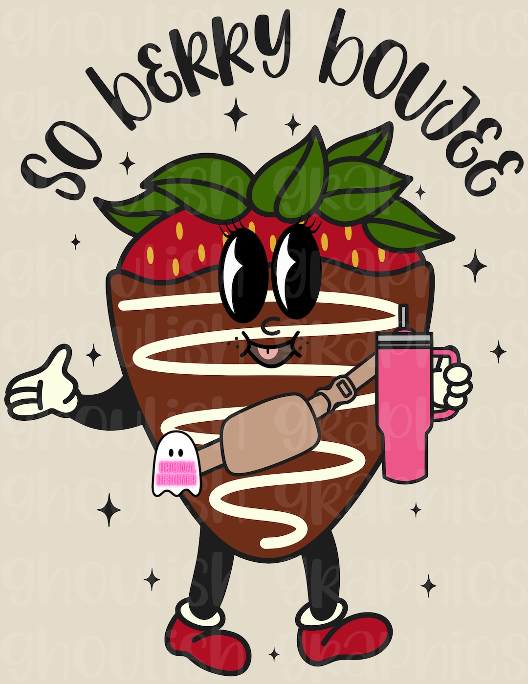 So Berry Boujee Chocolate Covered Strawberry Stanley Tumbler Inspired ...