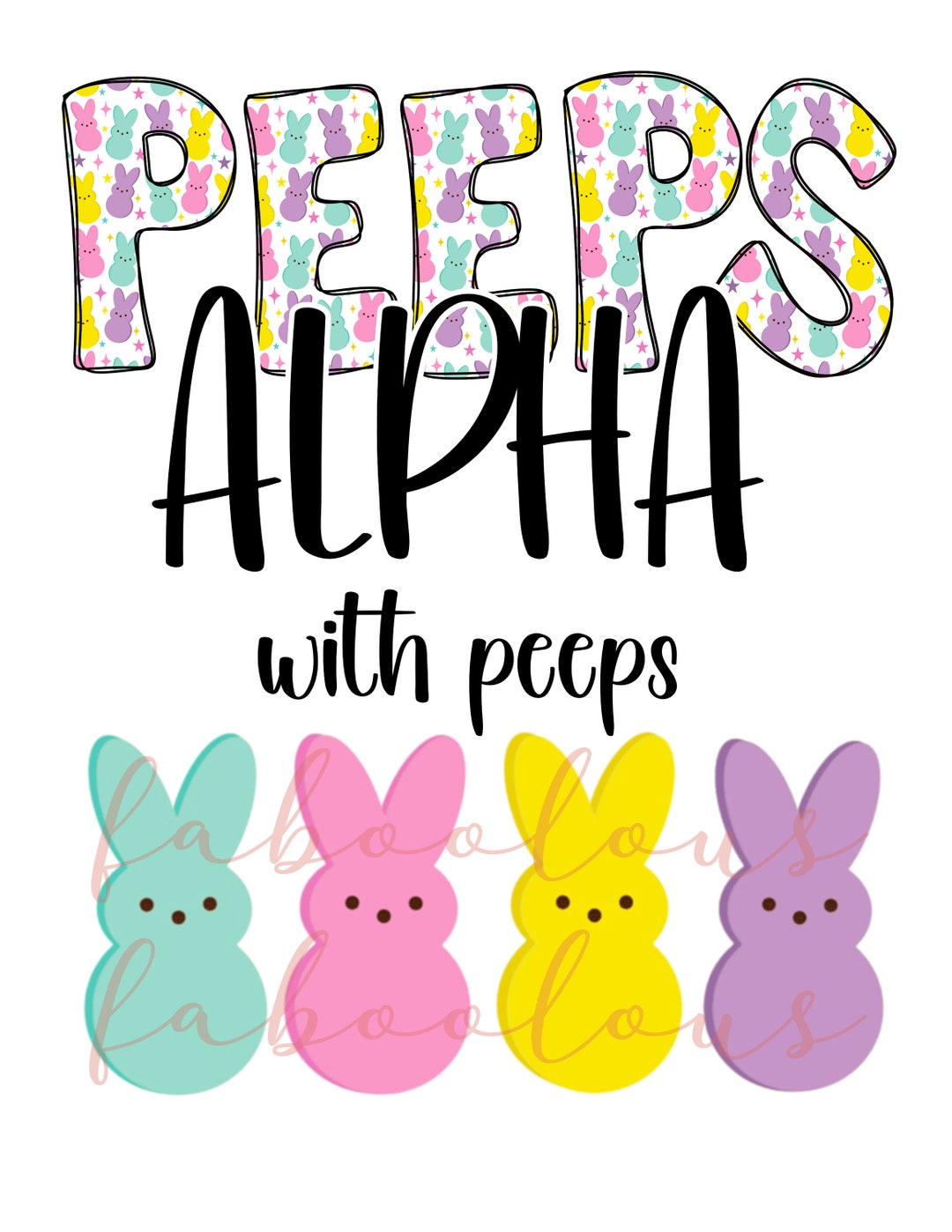 Original Designer Peeps Alpha Font Easter Letters PNG - Etsy
