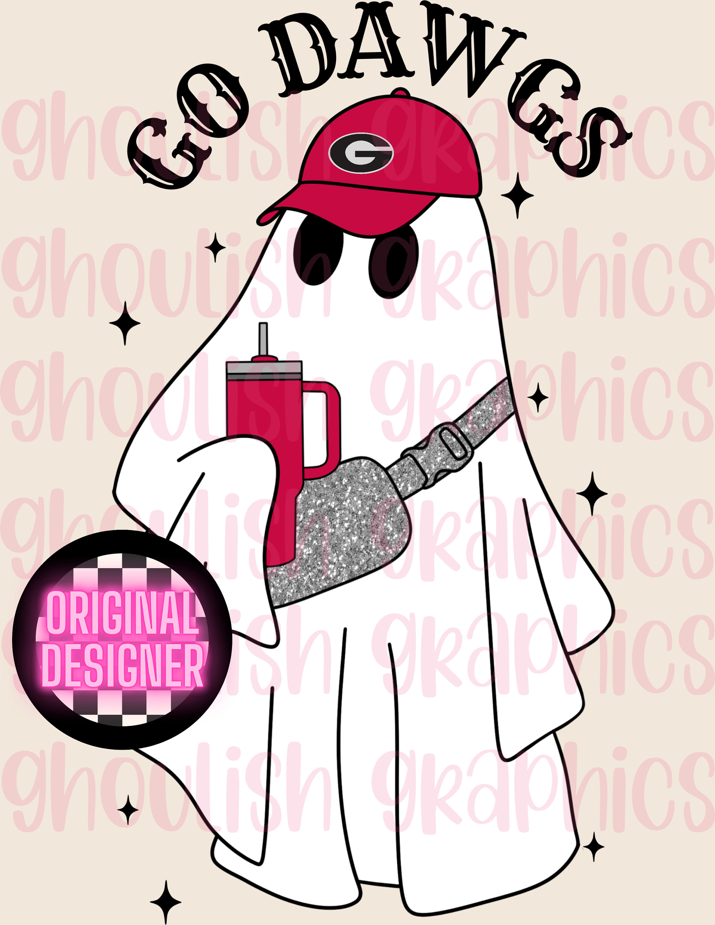 Cute Ghost Georgia Bulldogs Football PNG Sublimation Design Download ...