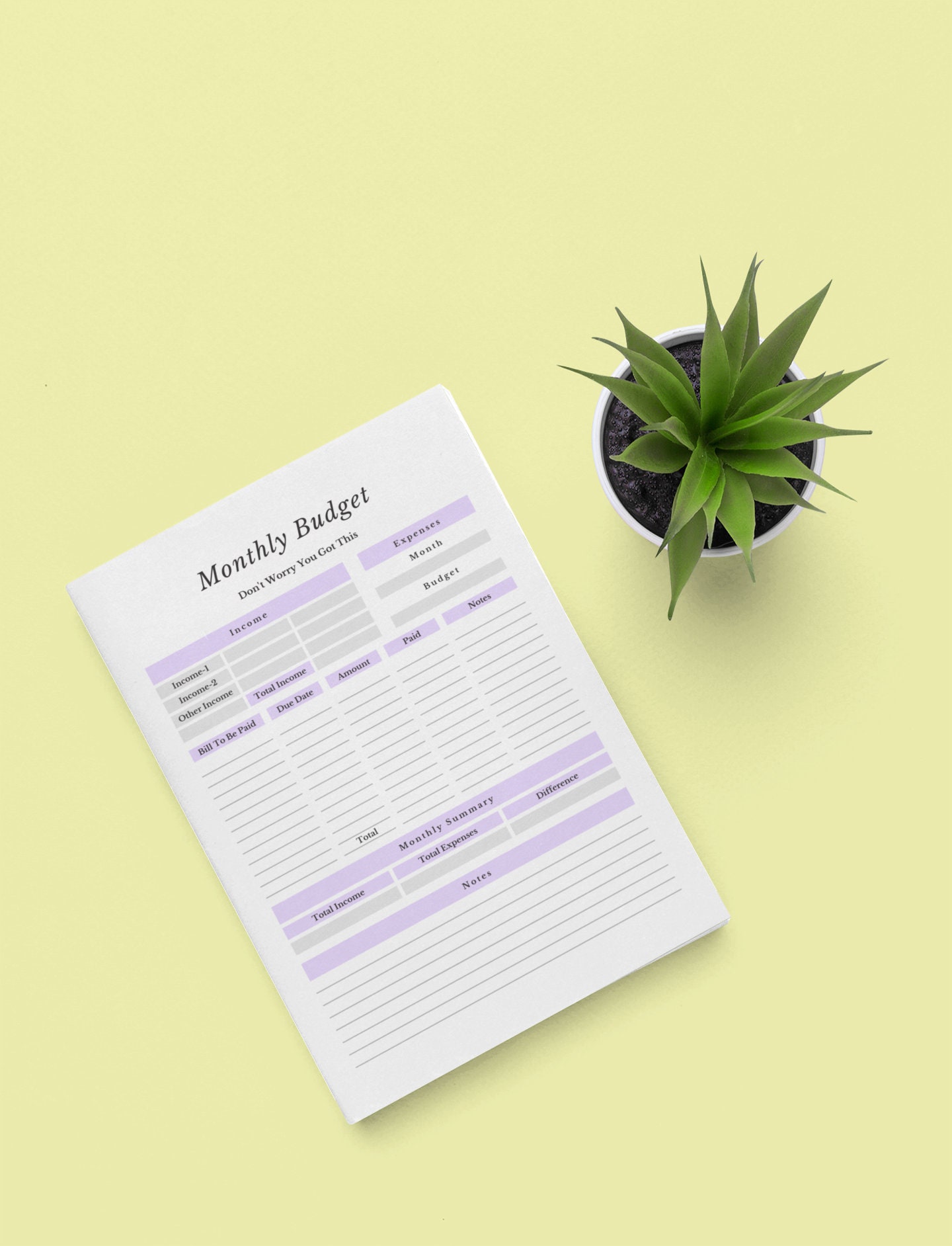 Monthly Budget PDF Print - Etsy