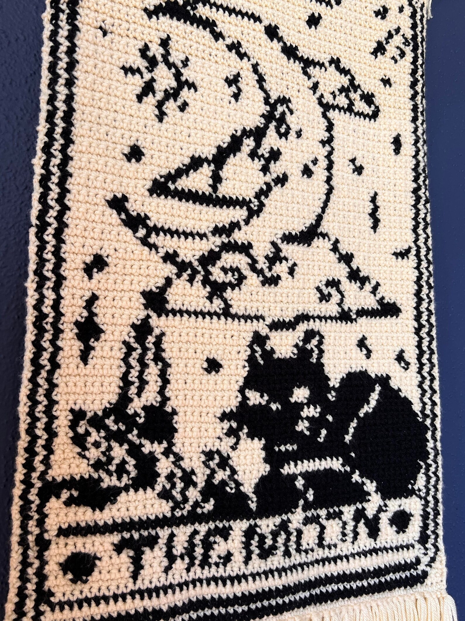 The Moon Tarot Card Wall Hanging Crochet Pattern, Tapestry Crochet ...