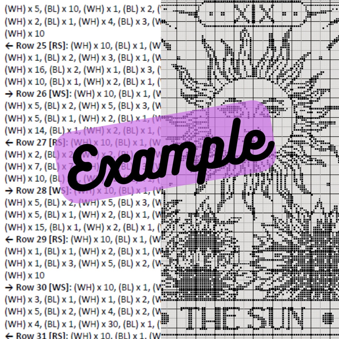 The Sun Tarot Card SC Crochet Pattern, Tapestry Crochet Pattern, Single ...