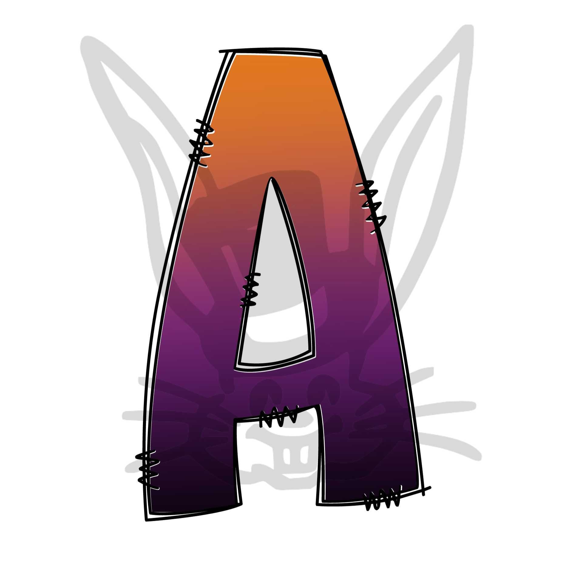 The Letter A In Purple Glitter