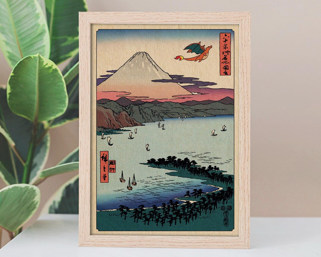 Charizard Pokemon Art - Digital Download - Japanese Painting Inspired ...