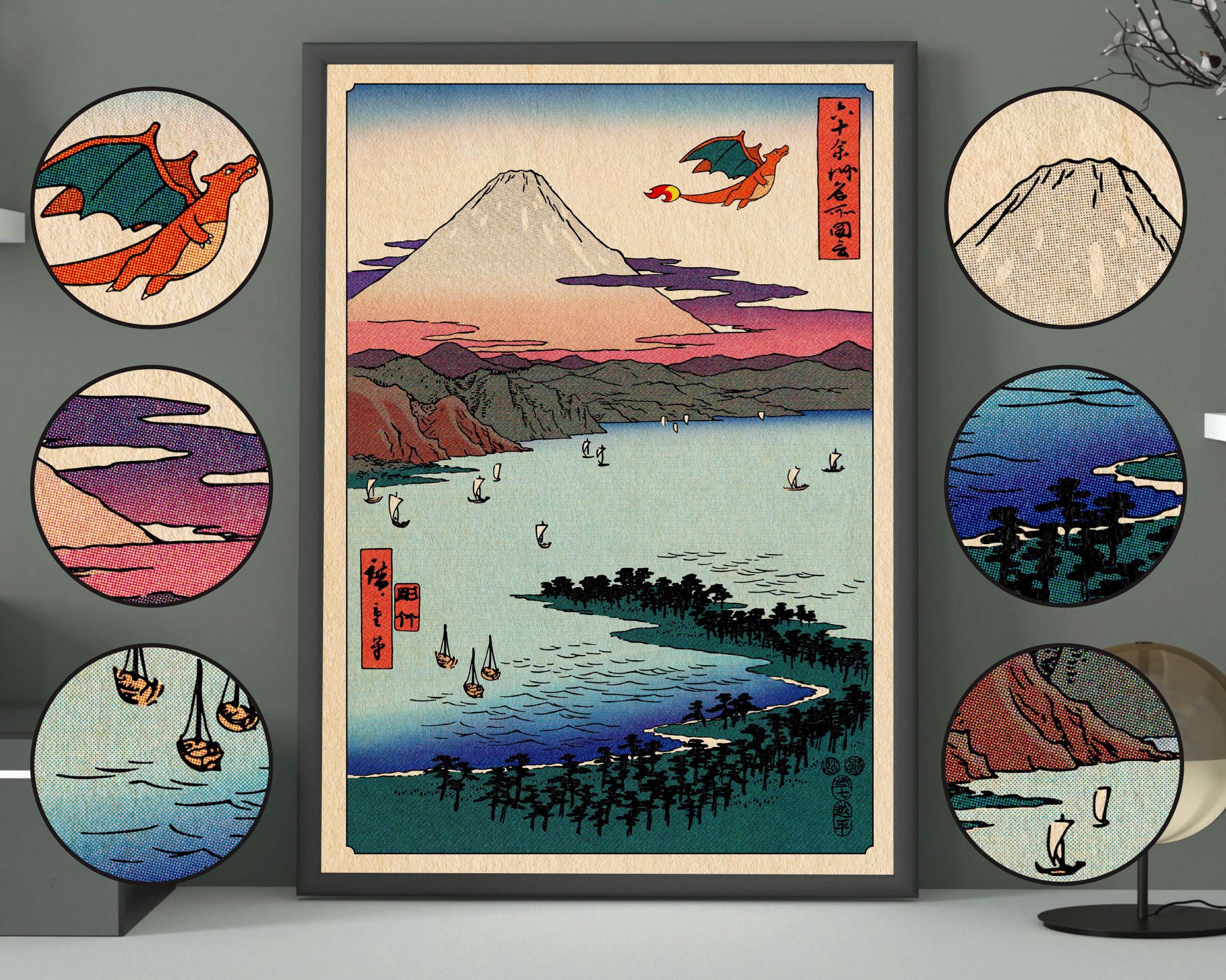 Charizard Pokemon Art - Digital Download - Japanese Painting Inspired ...