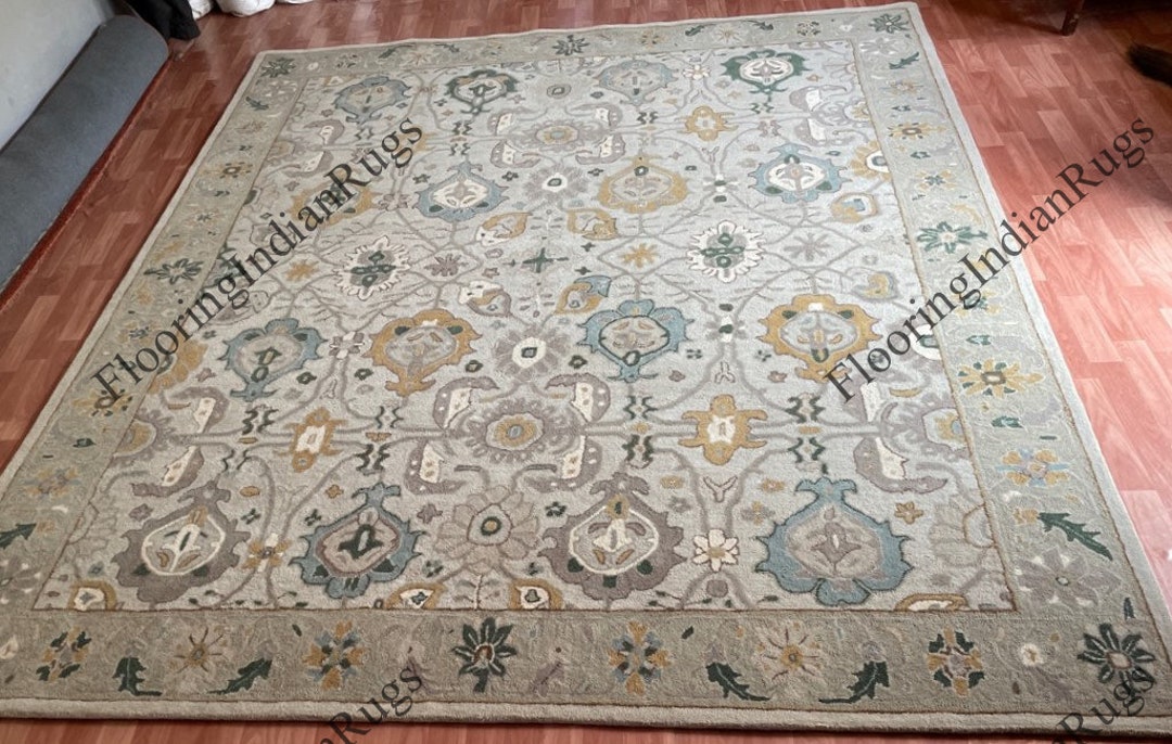 Hand-tufted Shabara Art Pure Woolen Area Rugs for Living Room, Bedroom ...
